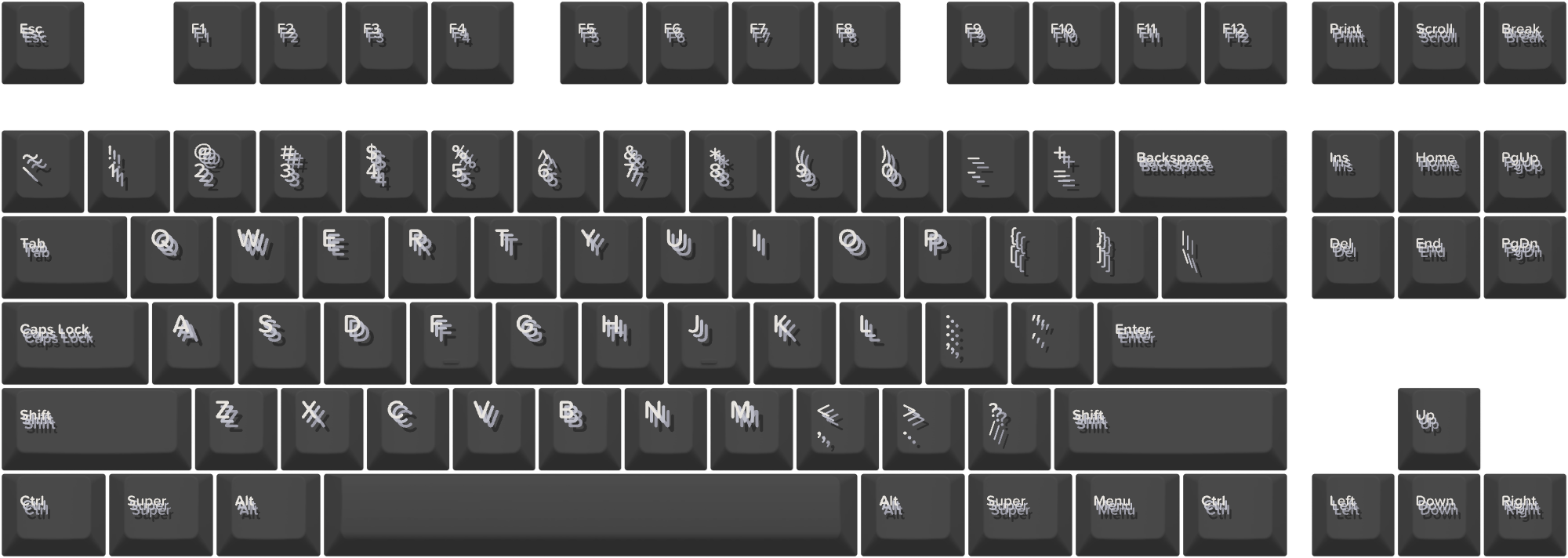 Echo Dark custom keycaps by beardgrylls on Yuzu